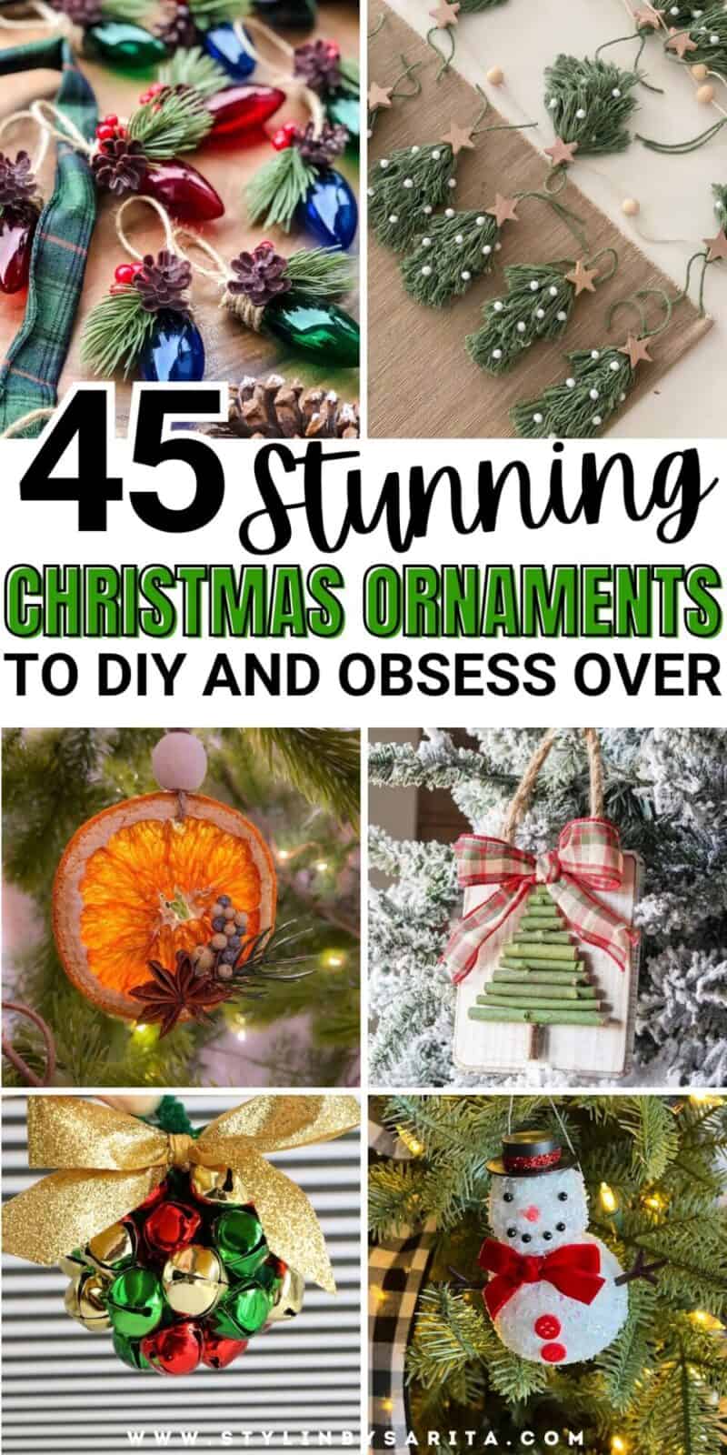 45 INSANELY CUTE AND EASY DIY CHRISTMAS ORNAMENTS - Stylin by Sarita