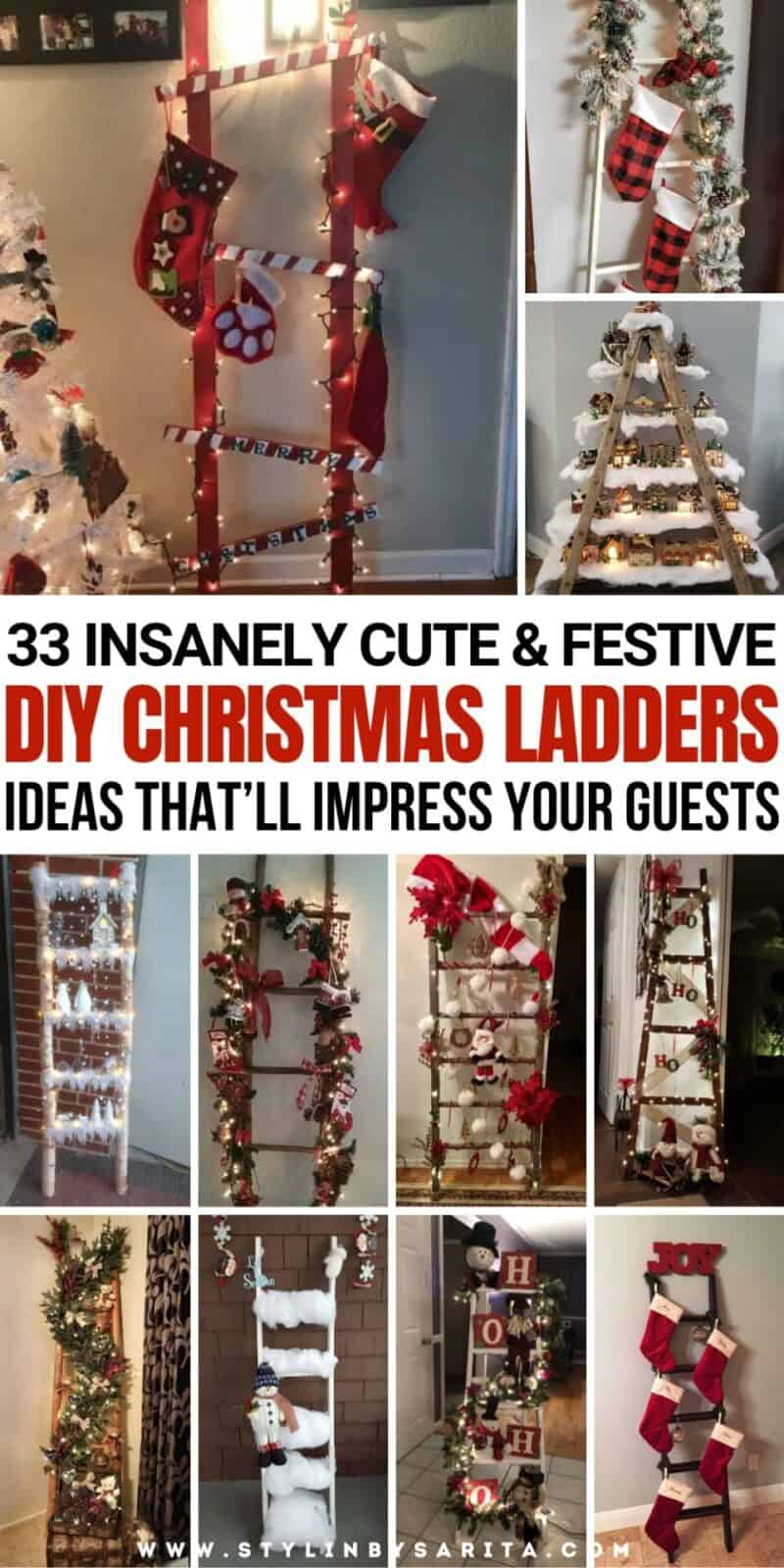 33 INSANELY CUTE DIY CHRISTMAS LADDERS IDEAS - Stylin by Sarita