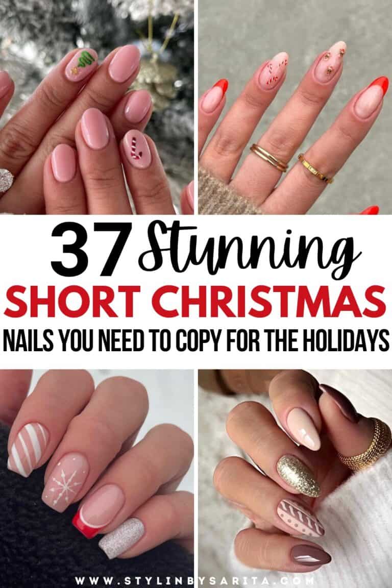 37 STUNNING SHORT CHRISTMAS NAILS YOU'LL LOVE - Stylin by Sarita