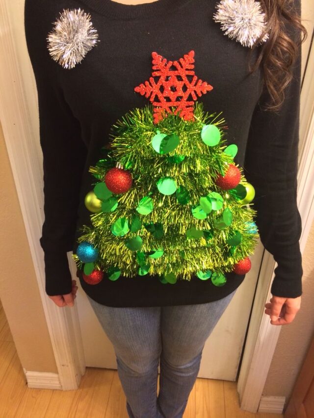 27 OF THE CUTEST DIY UGLY CHRISTMAS SWEATER IDEAS - Stylin by Sarita