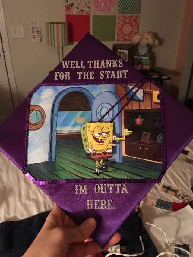 38 HILARIOUS SPONGEBOB GRADUATION CAP DESIGNS - Stylin by Sarita
