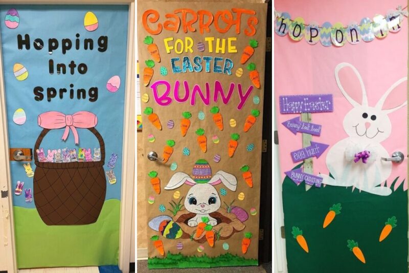 22 INSANELY CUTE EASTER DOOR DECORATIONS TO COPY - Stylin by Sarita
