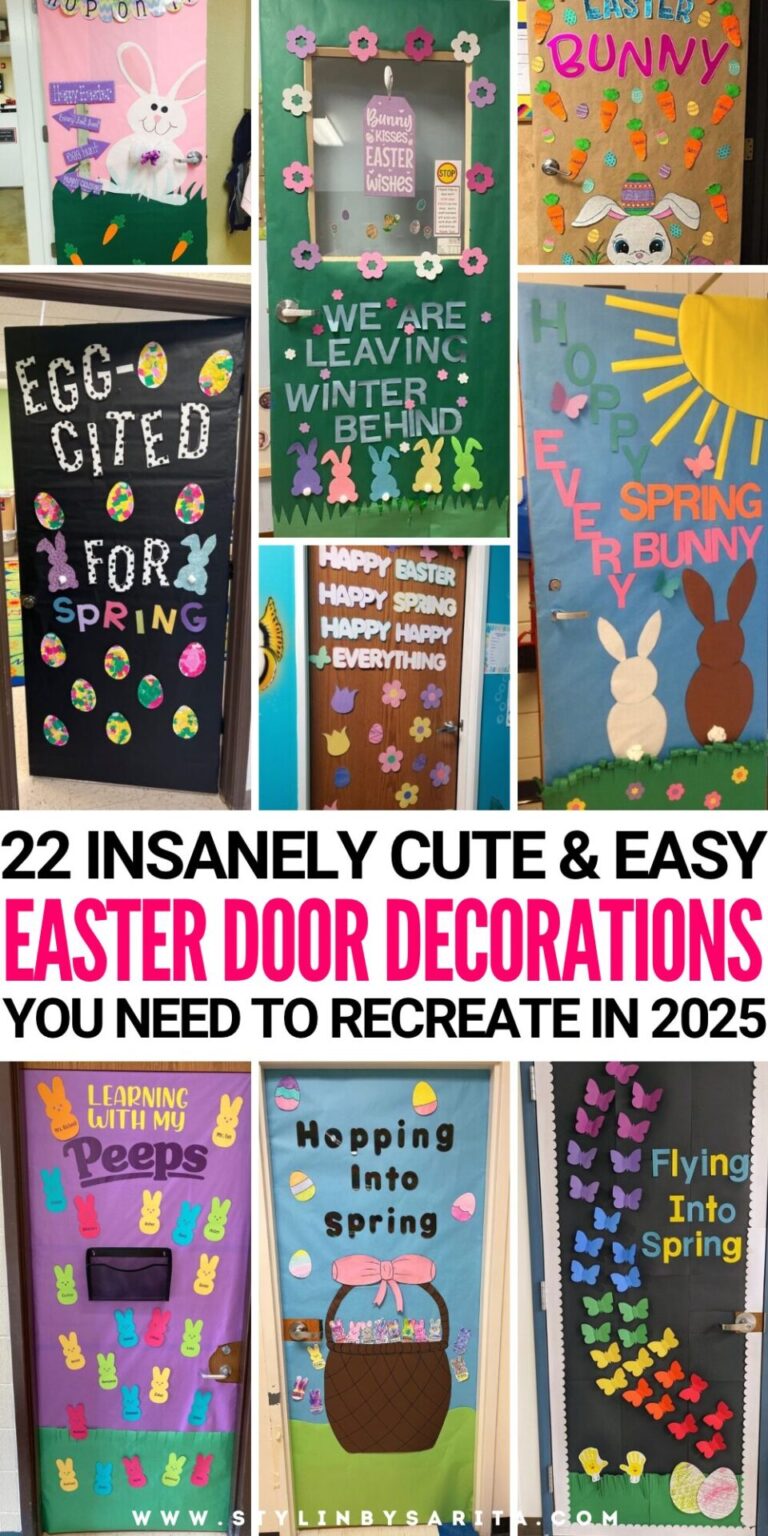 22 INSANELY CUTE EASTER DOOR DECORATIONS TO COPY - Stylin by Sarita